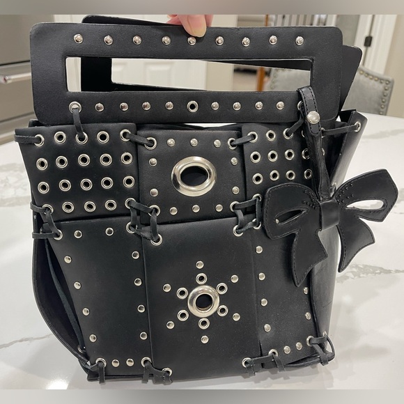 Michael Simon | Bags | Michael Simon Black Leather Silver Studded ...
